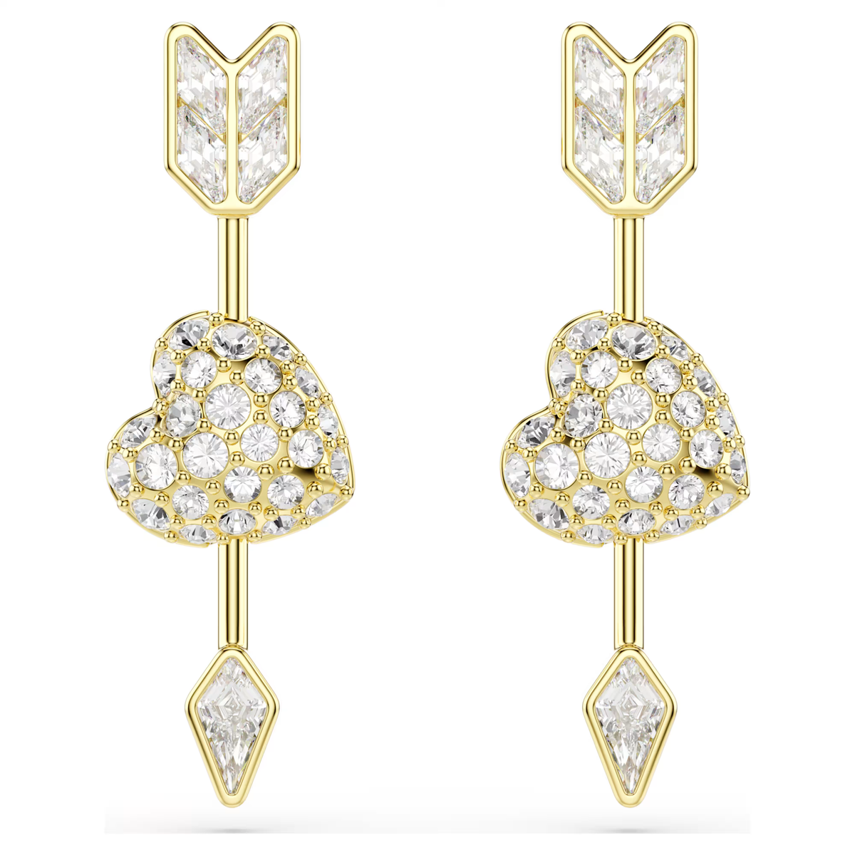 Swarovski 2026 NEW Idyllia Cupid Arrows Drop Gold Tone Earrings – Irish ...